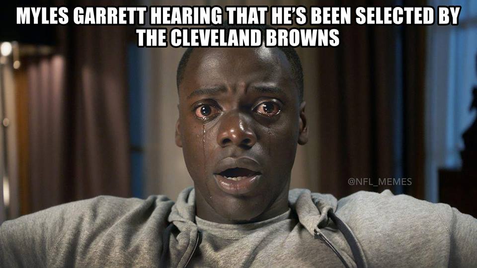 Реакция Майлса Гаррета, когда его выбрали «Браунс». Драфт НФЛ в мемах ...